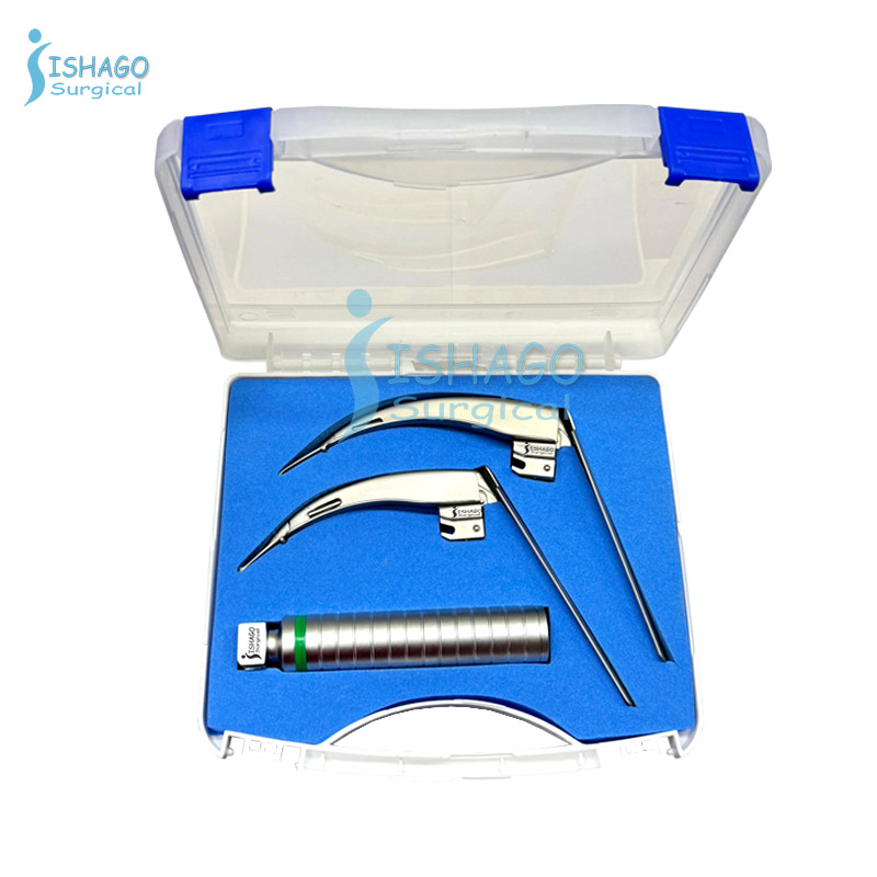 Adult Macintosh McCoy Flexible Fiber Optic Laryngoscope Set of 2 Blades ...